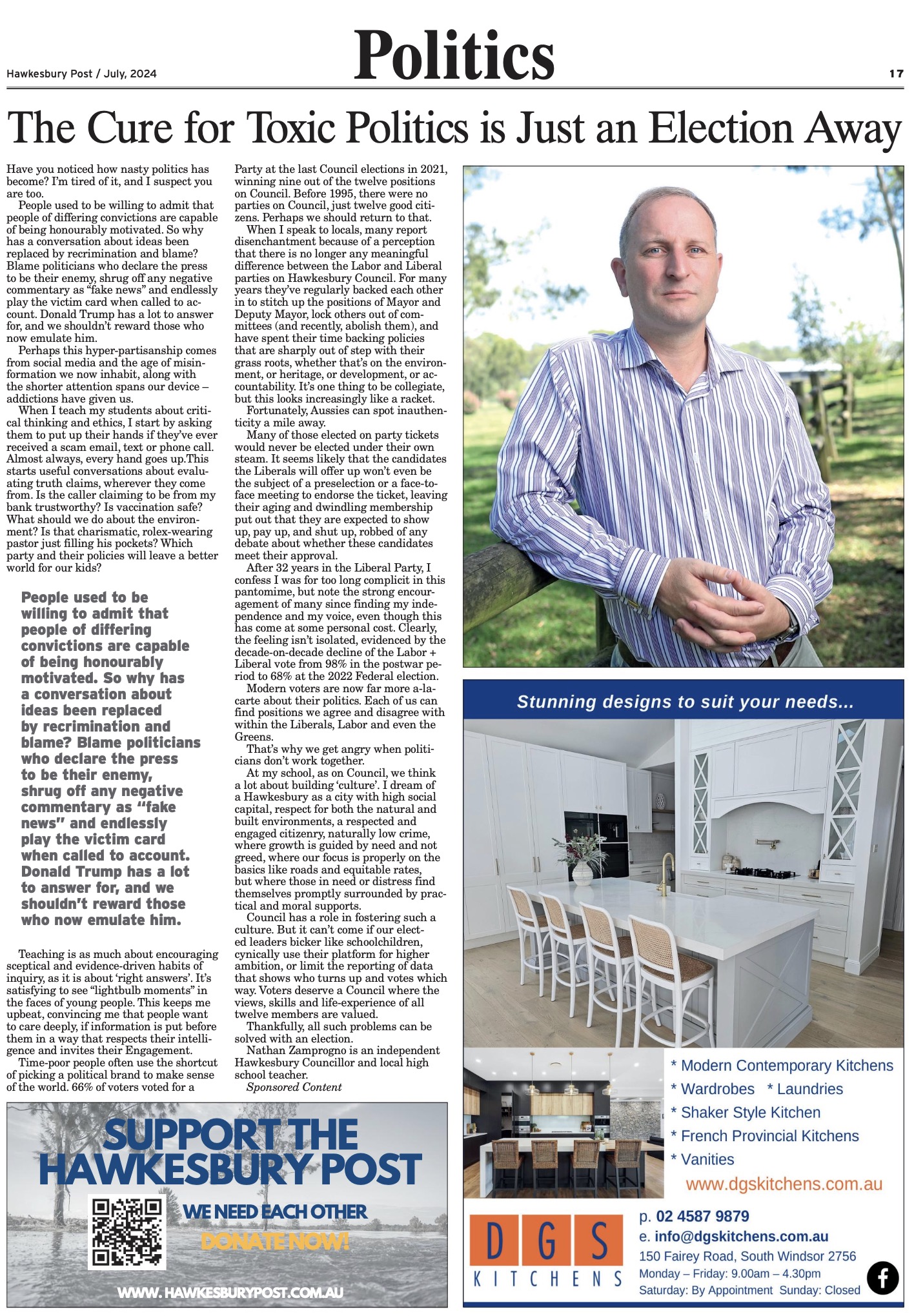 Councillor Nathan Zamprogno - The Cure for Toxic Politics is just an ...